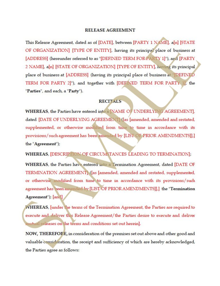 Release Agreement - LawVisory